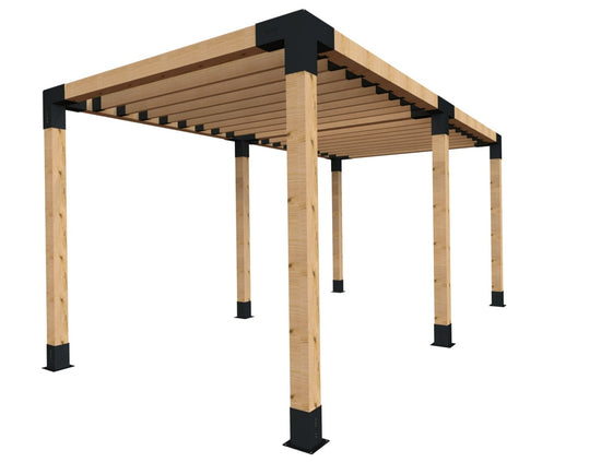 Double Pergola Kit for 140x140 Timber Posts with Top Rafters – Modaprax