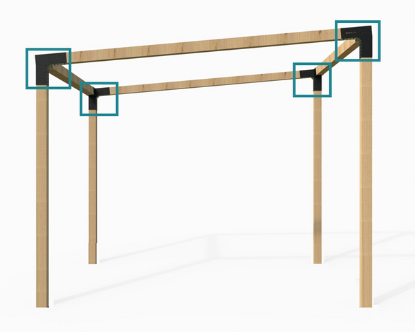 Upward & Downward Sloped Angled Corner Bracket for 90x90 Posts – Modaprax