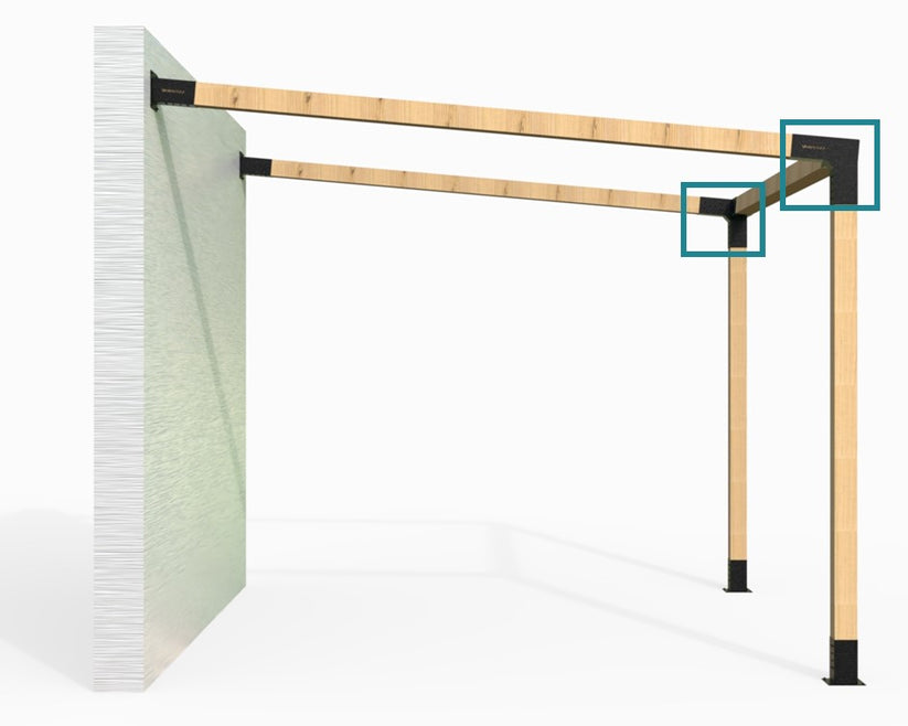 Upward Angled Corner Bracket for 90x90 Posts – Modaprax