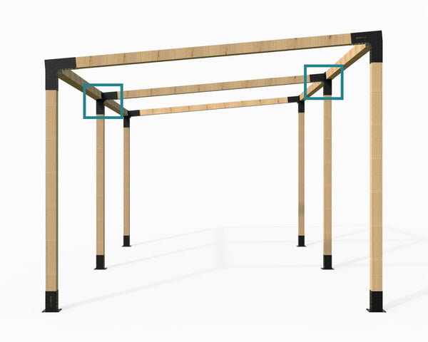 Upward & Downward Slope Angled Extension Pergola Bracket for 90x90 Tim ...